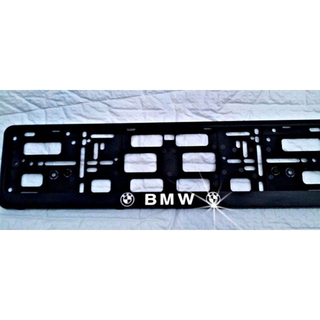 German Number Plate Surrounds - BMW, Chrome Letters - Torque Partz