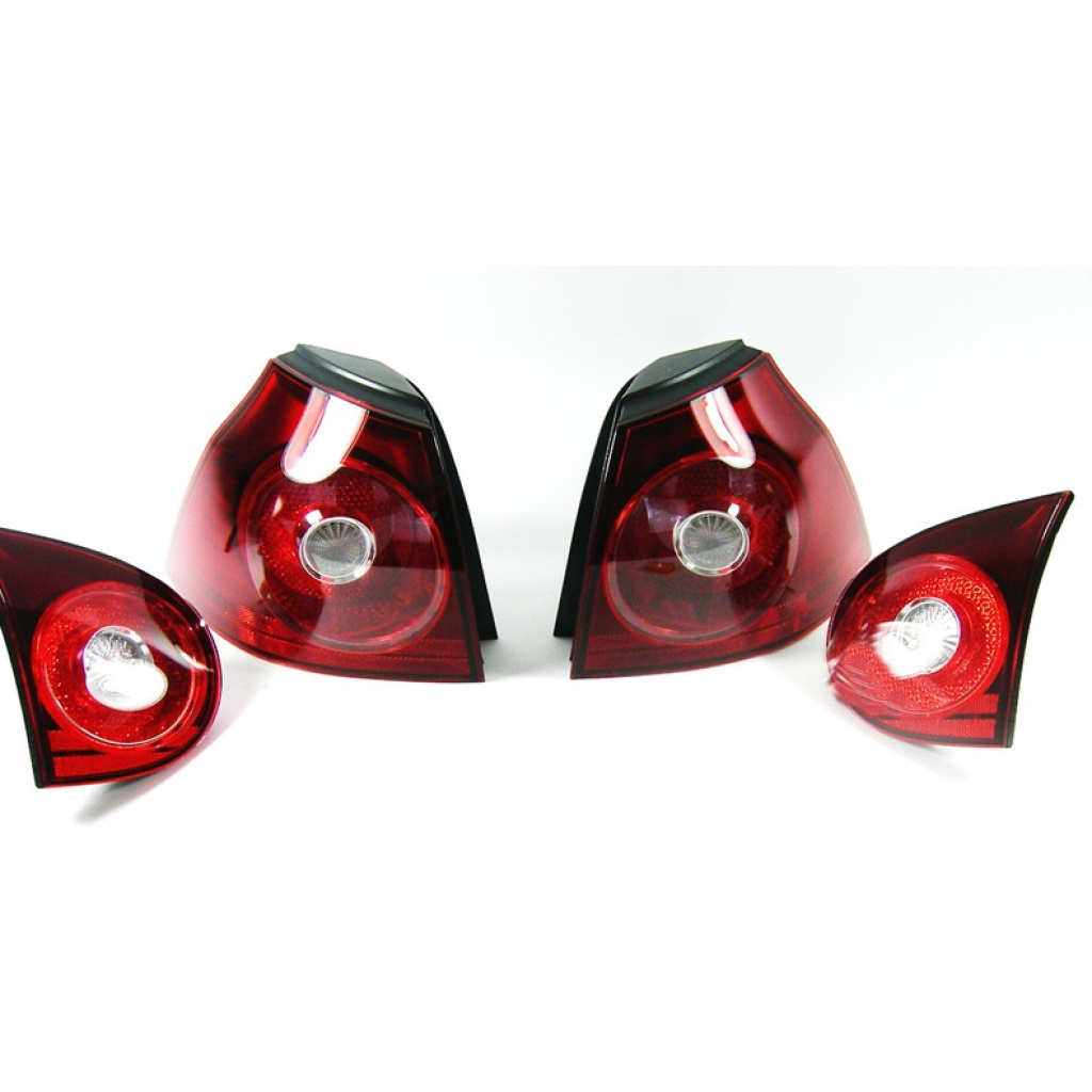VW Golf 5 Rear Lights- US Spec, Cherry Red - Torque Partz