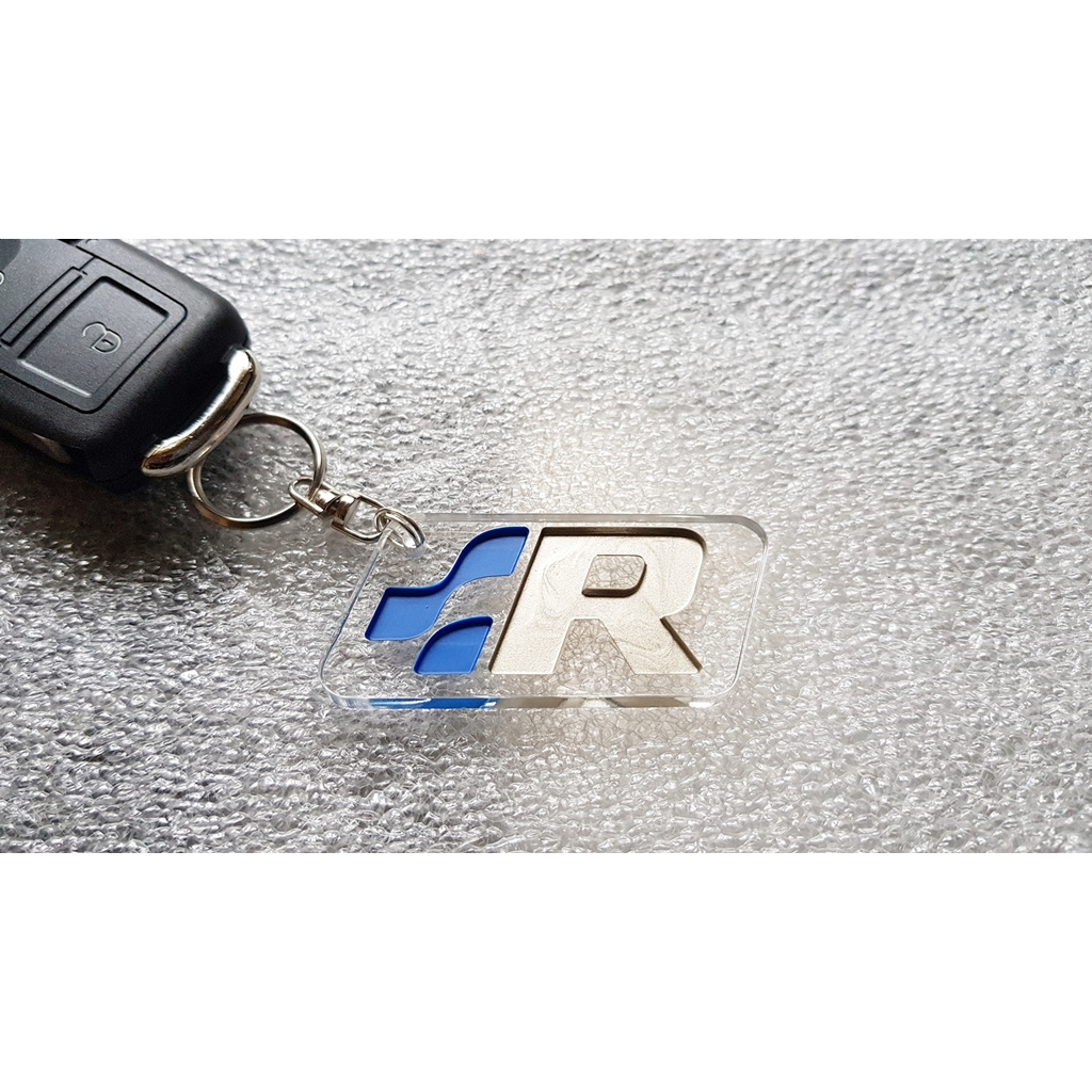 Volkswagen R-Line / R32 (Blue/Silver) Keyring- Glass - Torque Partz