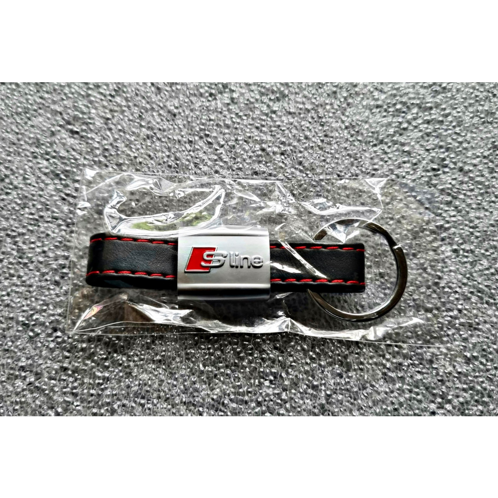 Audi S-Line Keyring (Leather / Red Stitching) - Torque Partz